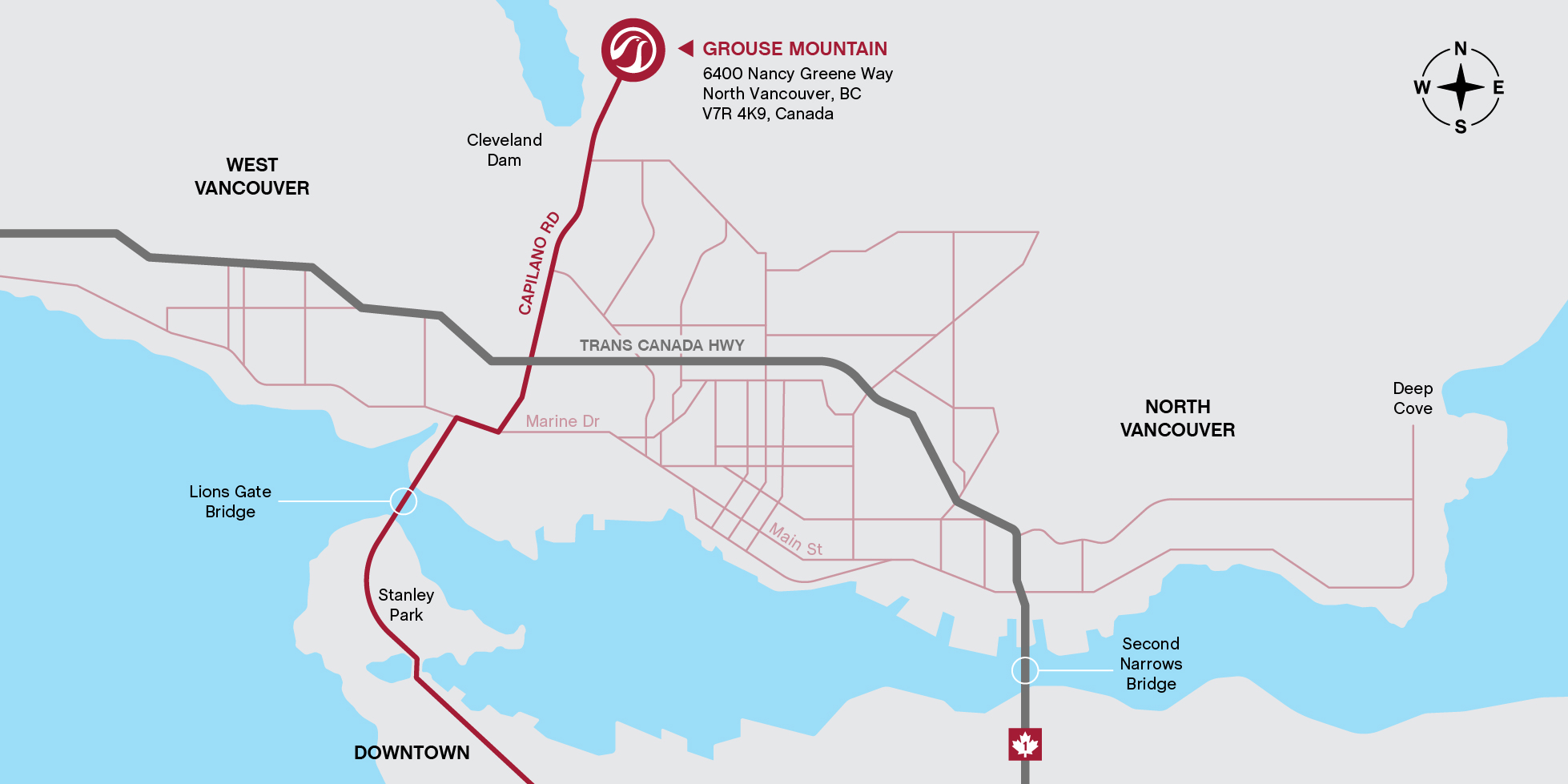 Location & Hours | Grouse Mountain - The Peak of Vancouver